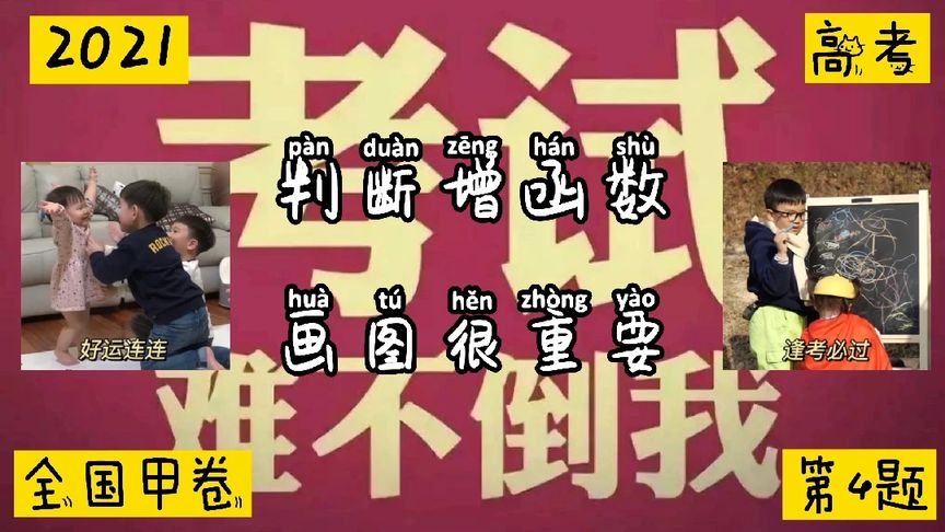 2021年高考数学全国甲卷第4题:判断增函数,画图很重要