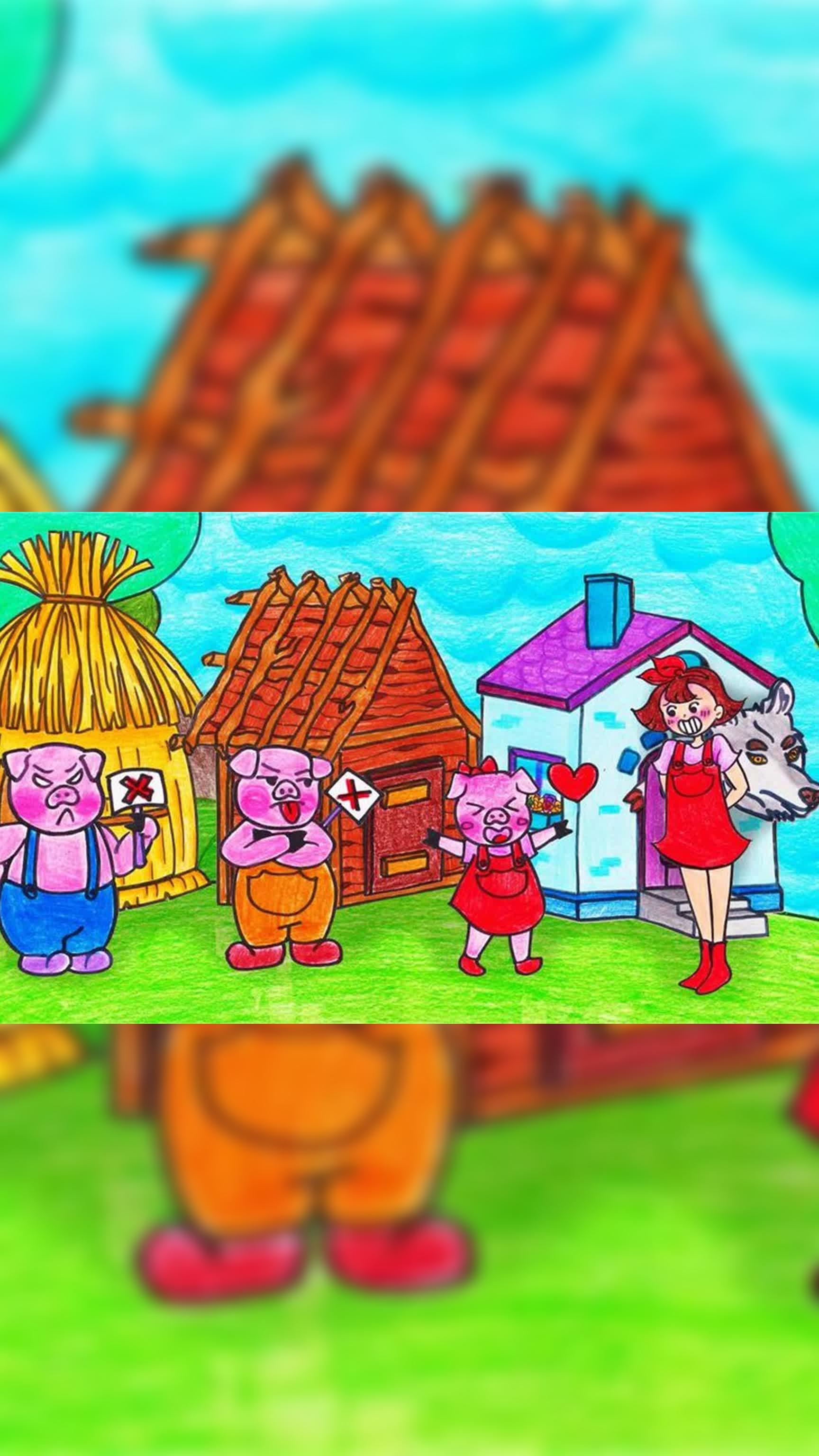 趣味定格动画:三只小猪造房子,大灰狼来捣乱,小美能打败它吗?