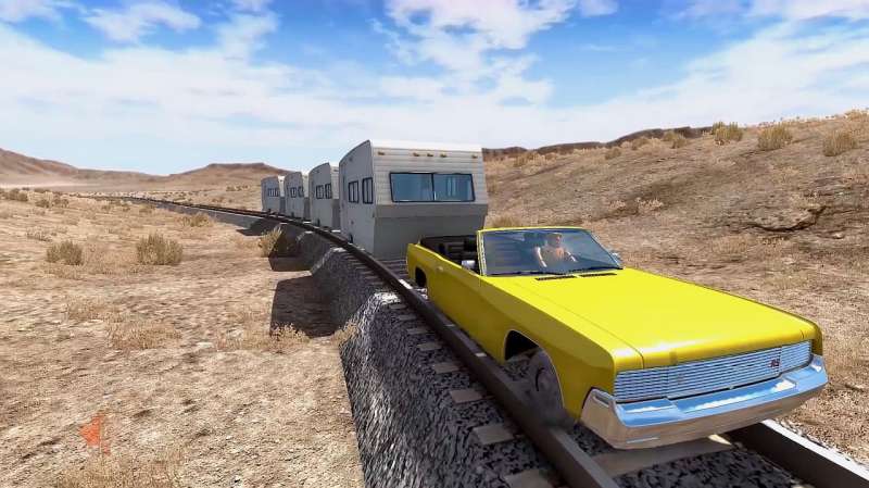 模拟车祸:商队火车撞车