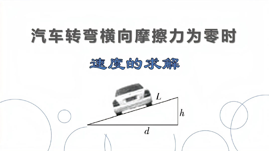 【高中物理】汽车转弯横向摩擦力为零时 速度的求解