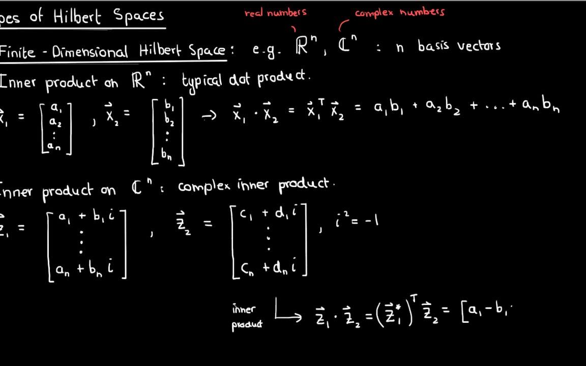 有限维希尔伯特空间与无限维希尔伯特空间
