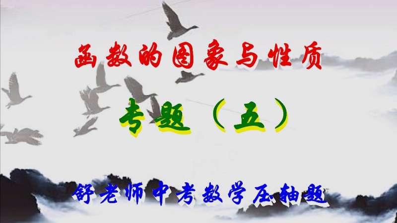中考数学函数的图象与性质专题(五)