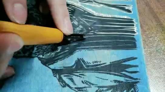 木刻版画的一个详细过程#2021净请期待 #木刻版画 #木刻 #手工