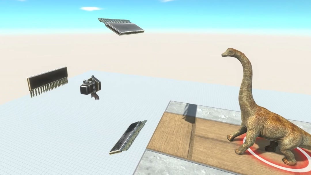 动物战争模拟器:快速旋转的刀片陷阱