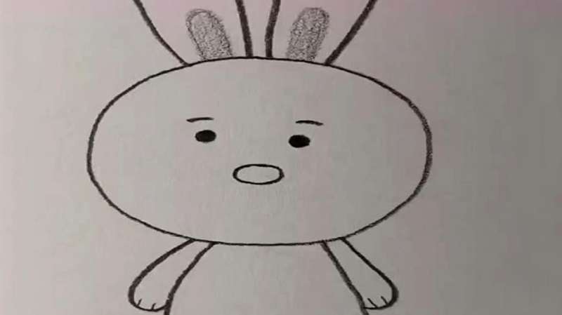 一分钟慢速简笔画视频-呆萌兔子!
