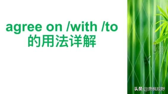 详解agree on /with /to 的不同用法