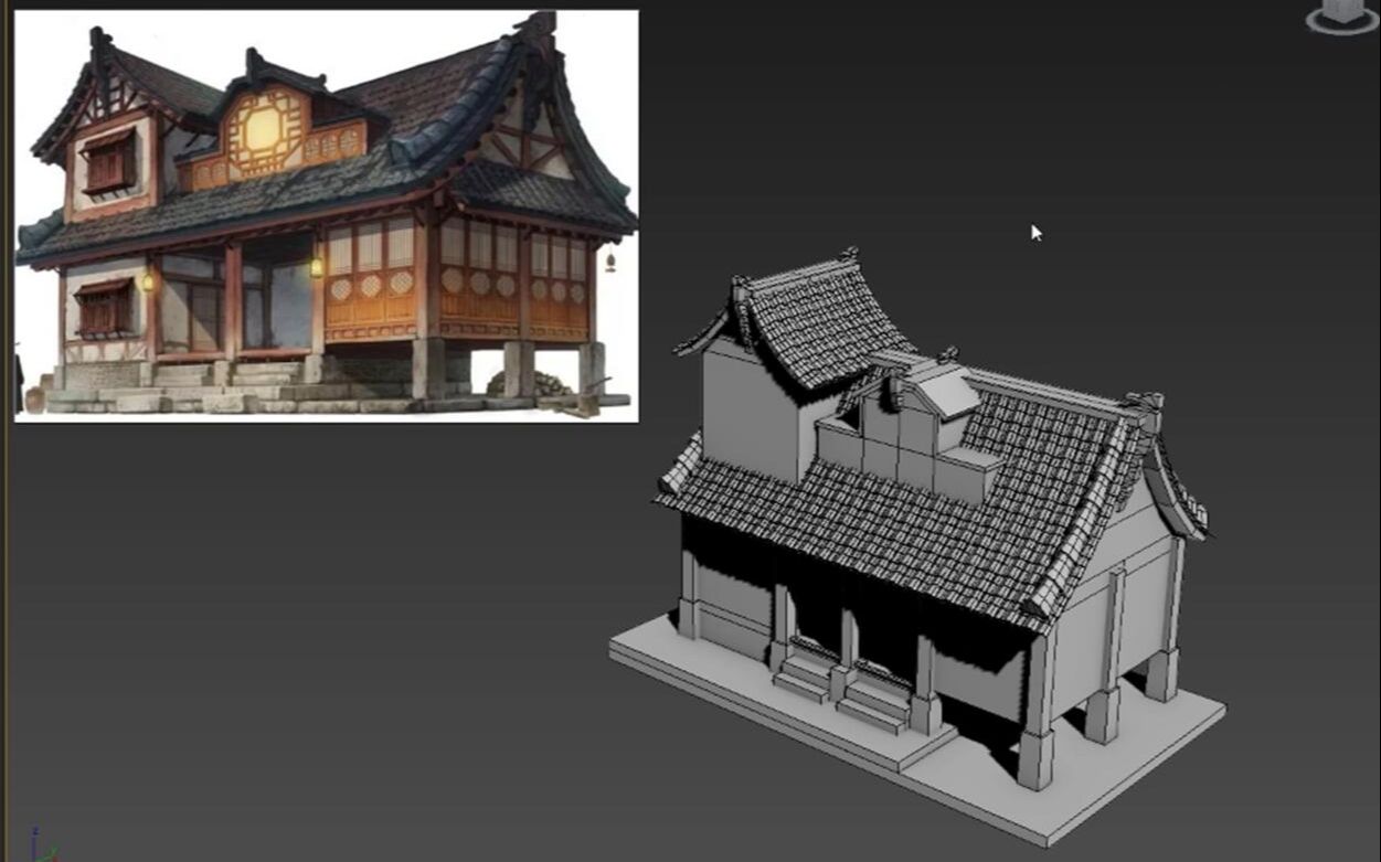 【3Dmax场景建模】古风老房子模型制作,一砖一瓦很好看~