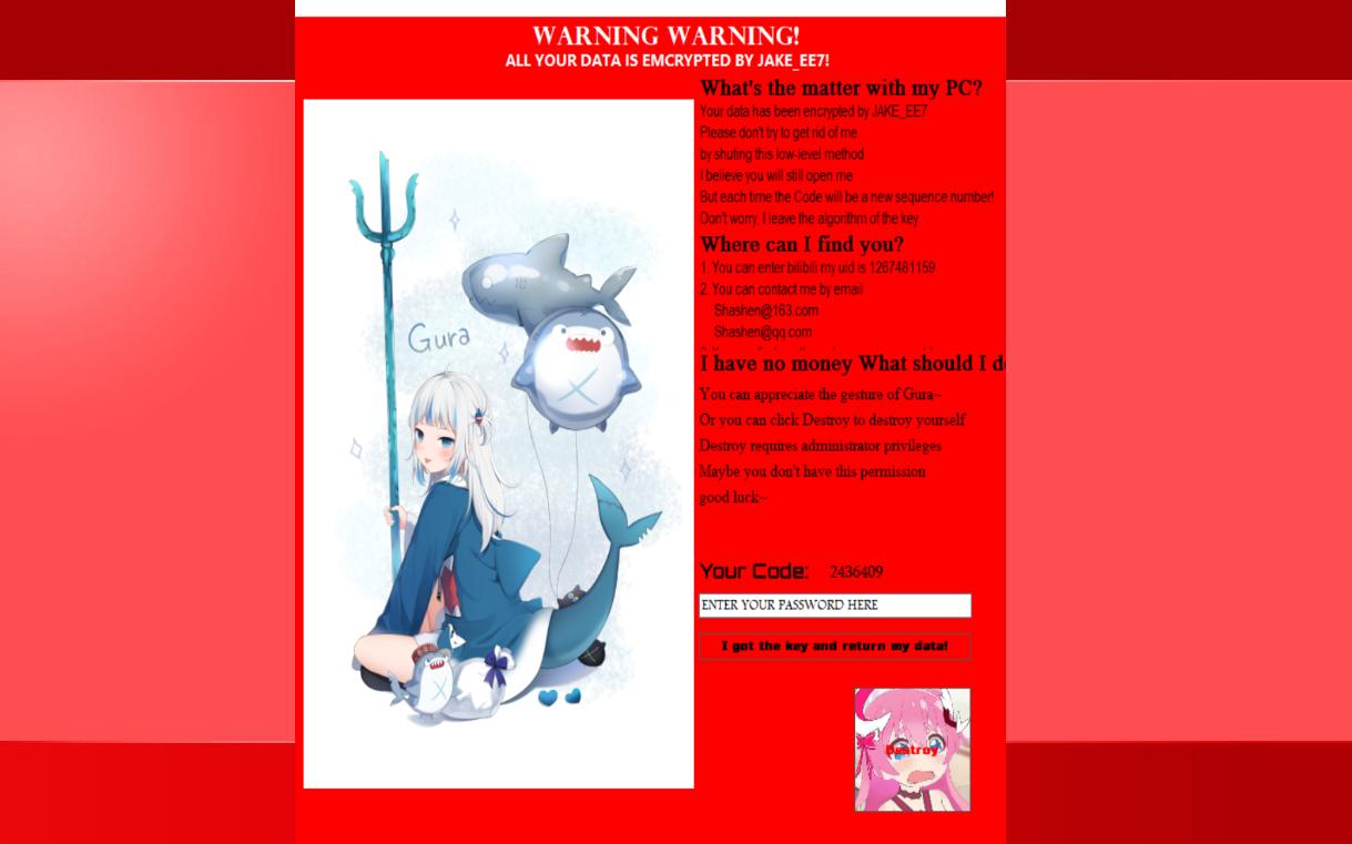 【纯C#病毒】JAKE_EE7.exe的测试与修复方式 一个C#勒索病毒,无需...