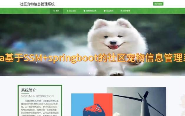 Java基于SSM+springBoot的社区宠物信息管理系统