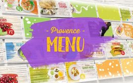 AE模板-普罗旺斯菜单咖啡厅菜单介绍视频饭店价格介绍视频食品介绍...