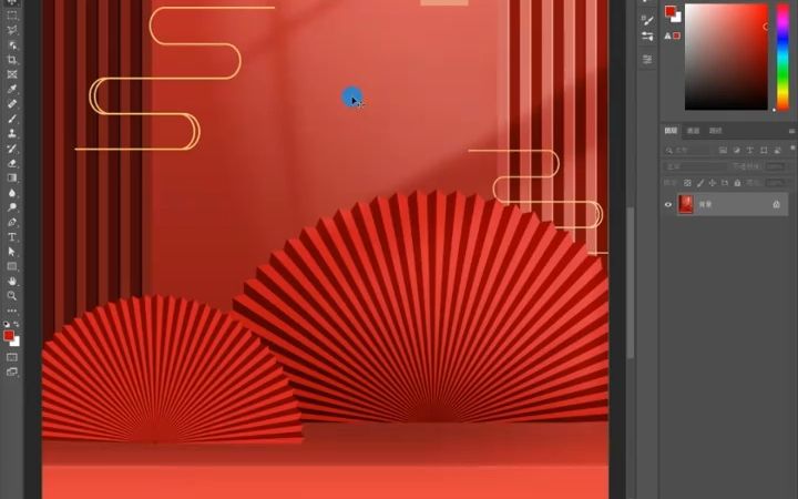 PS中国风折扇制作教学来了