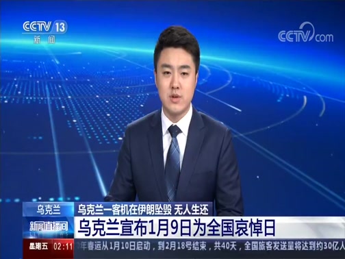 ...间]乌克兰一客机在伊朗坠毁 无人生还 乌克兰宣布1月9日为全国哀悼日