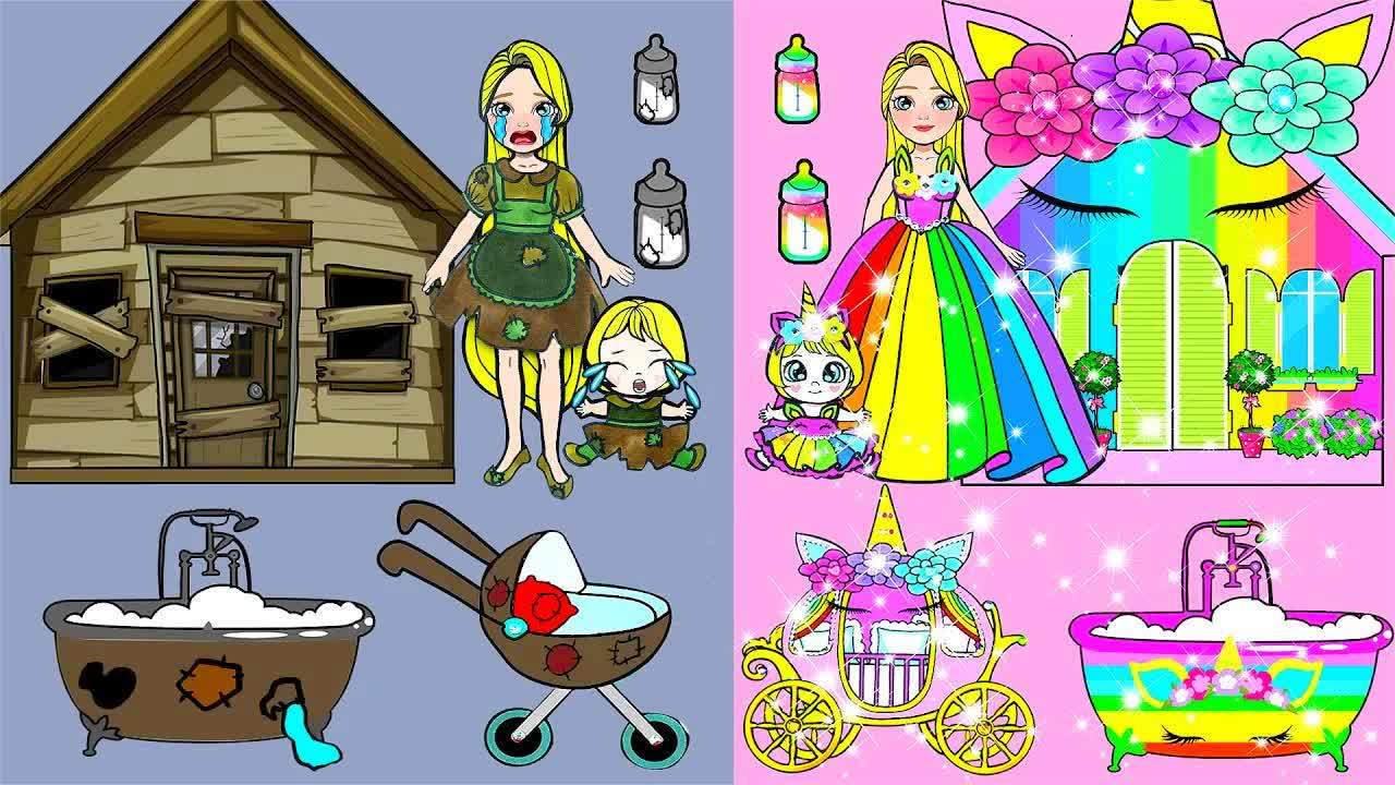 剪纸动画:迷路的小公主被善良的安娜收留,国王为报恩赠送大房子