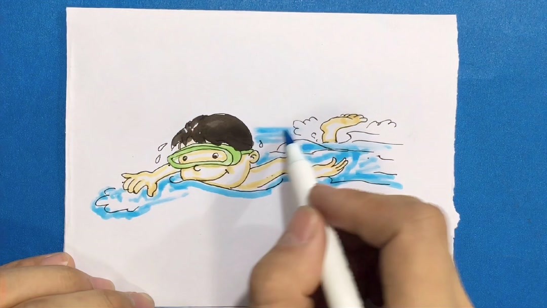 简笔画游泳的人怎么画,这样简单好看,收藏吧