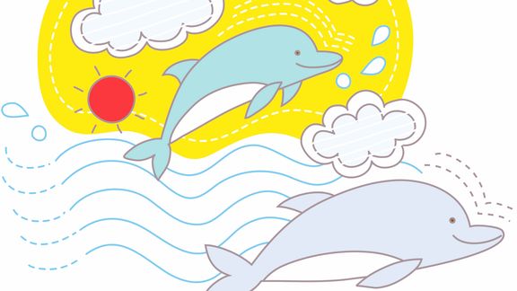「动物简笔画教学」海豚