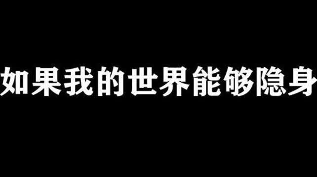 如果我的世界能过隐身(`･ω･´)
