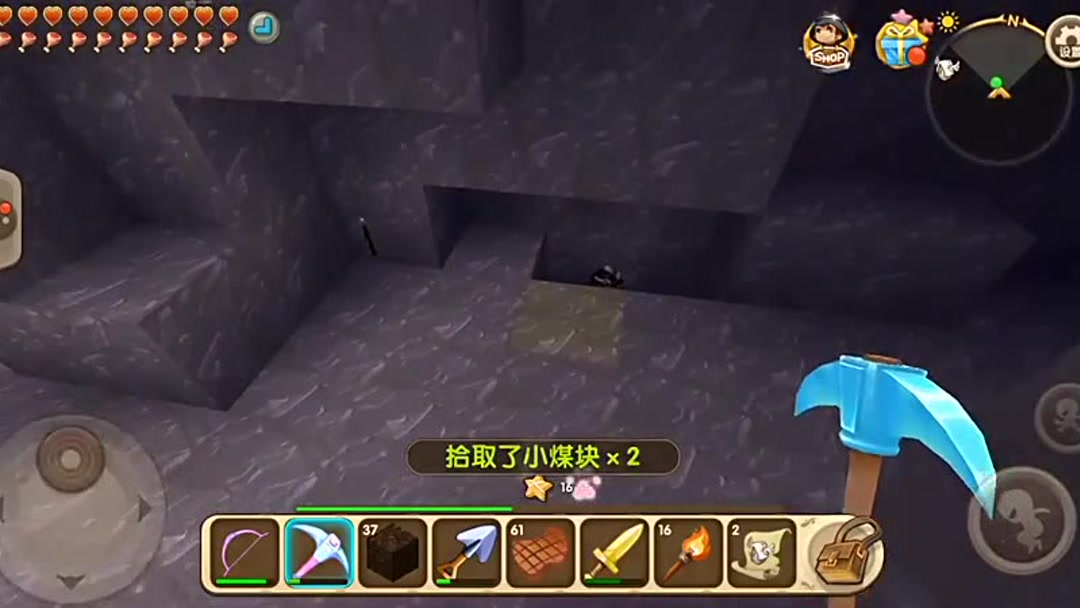 萌三岁迷你世界双人生存 和泡面火箭飞翔