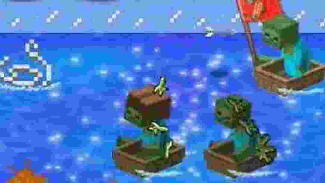 我的世界水里冒出僵尸军队!快打僵尸