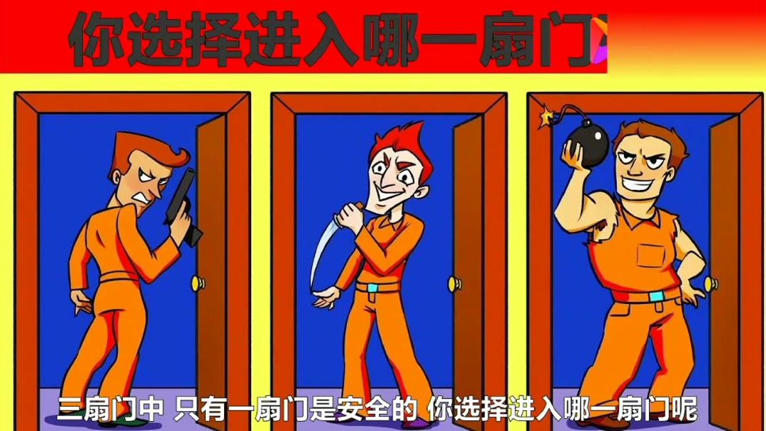 脑力测试:三扇门中,只有一扇门是安全的,你选择进入哪扇门呢?