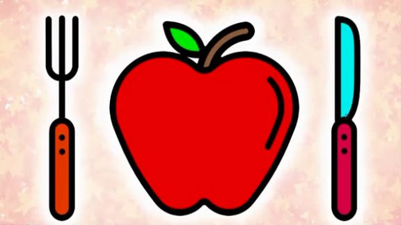 儿童简笔画:可爱大苹果画画