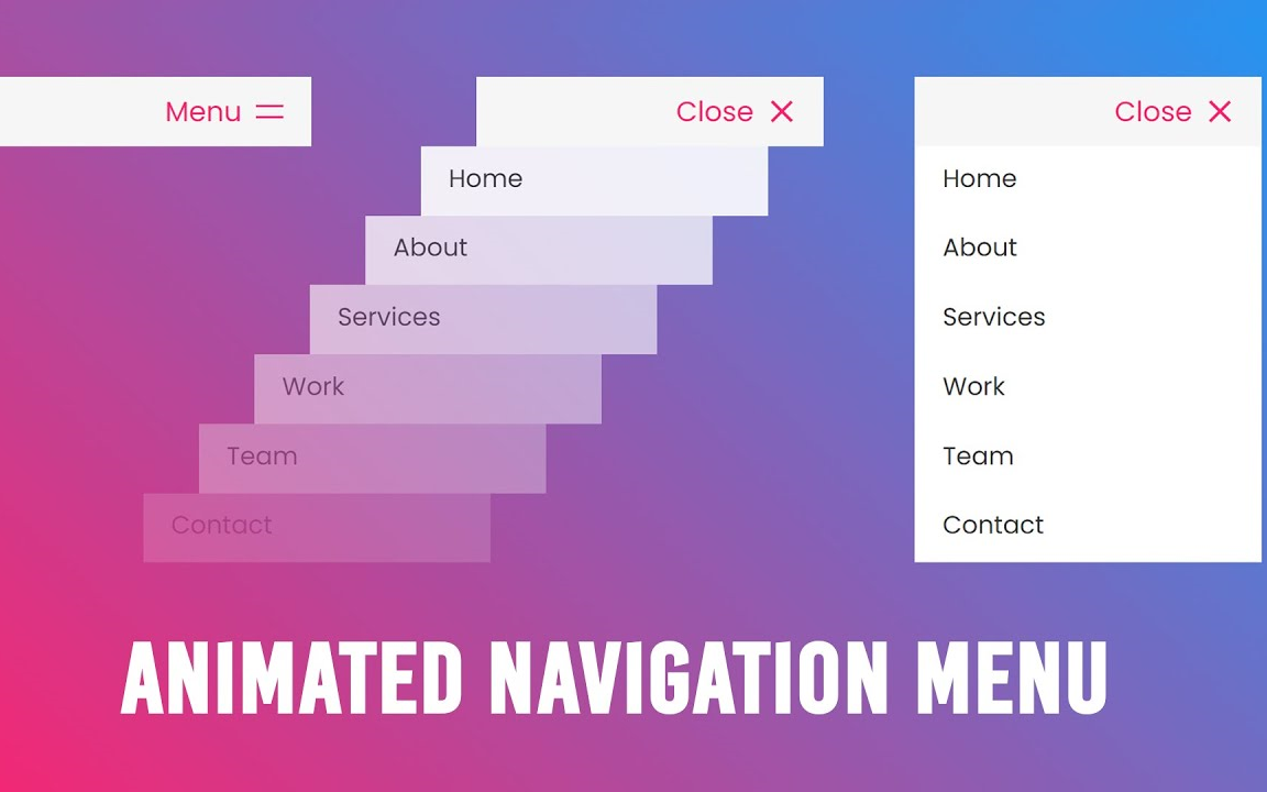 使用HTML、CSS和Javascript制作的动画菜单
