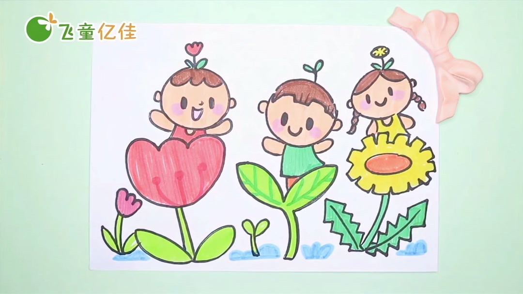 不知道春天画什么?教你画出可爱儿童画花仙子小精灵简笔画教程