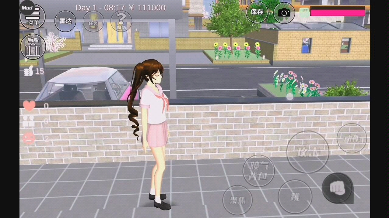 (樱花校园模拟器)美少女飙车日常