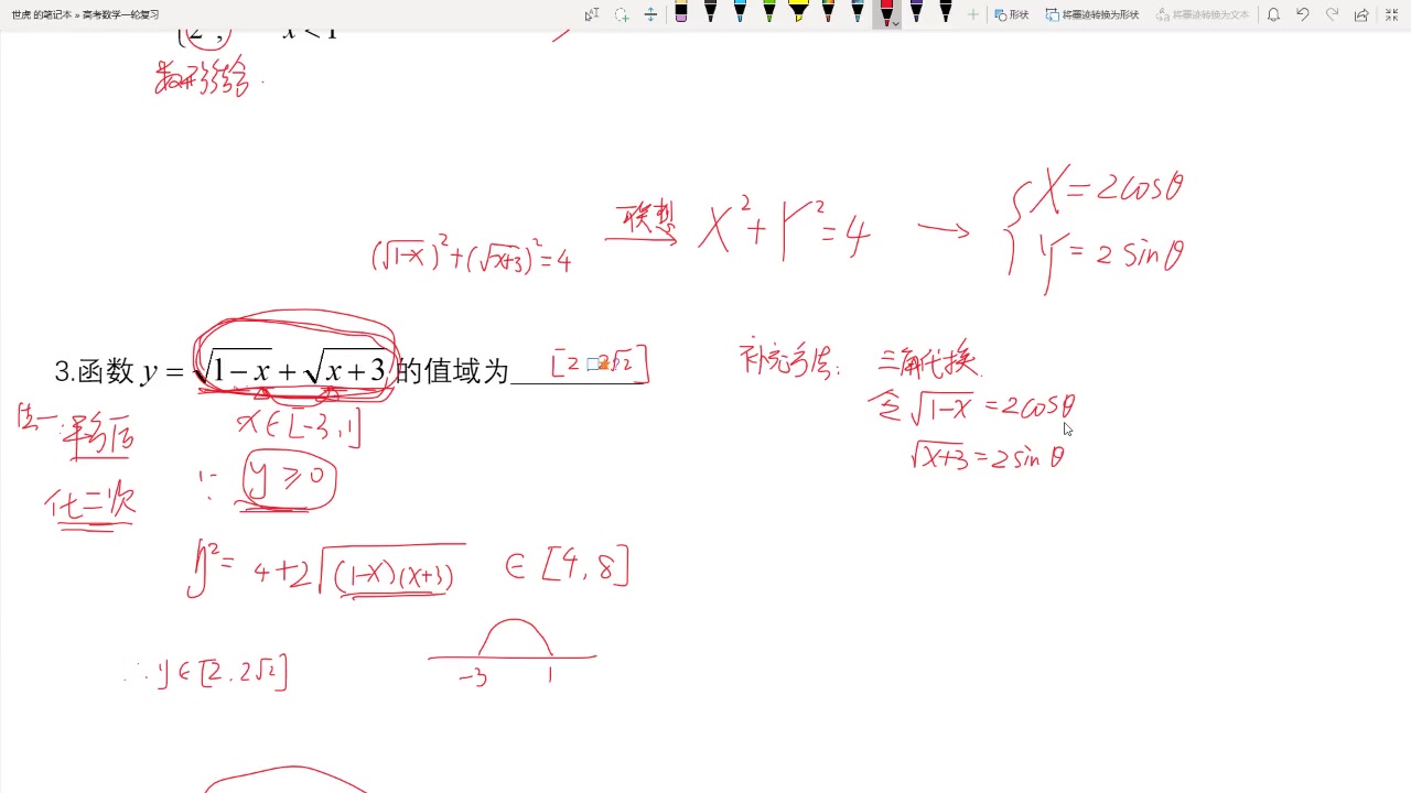2021届高考数学一轮复习第5课时函数的值域(2)