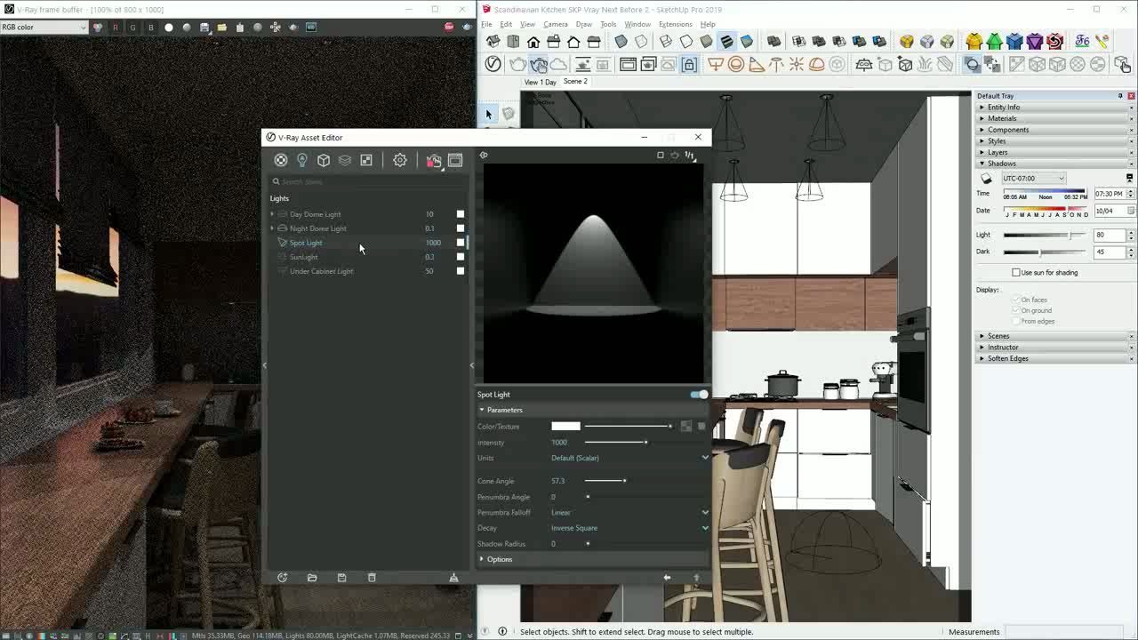 室内夜景灯光教程_ Vray for Sketchup