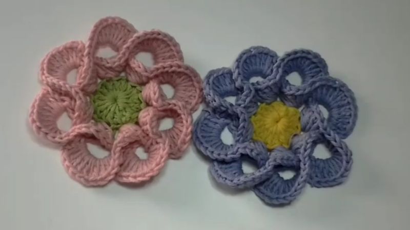 钩针编织,简单钩针编织花朵教学,无论钉衣服上还是做发圈都漂亮
