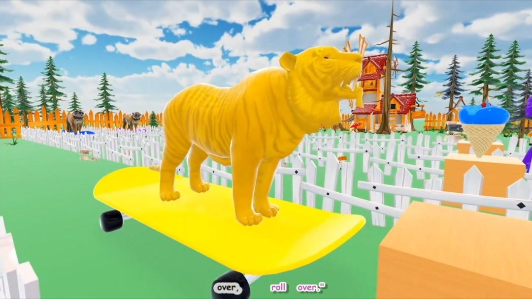 泡泡鱼颜色屋 第60集 老虎踩滑板