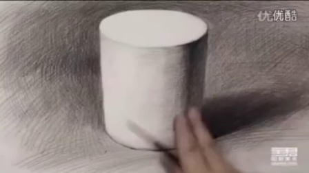 素描圆柱体的画法_石膏几何体_素描入门素描基础视频教程