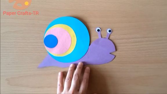 简易小手工,简易几何形状组合可爱小蜗牛