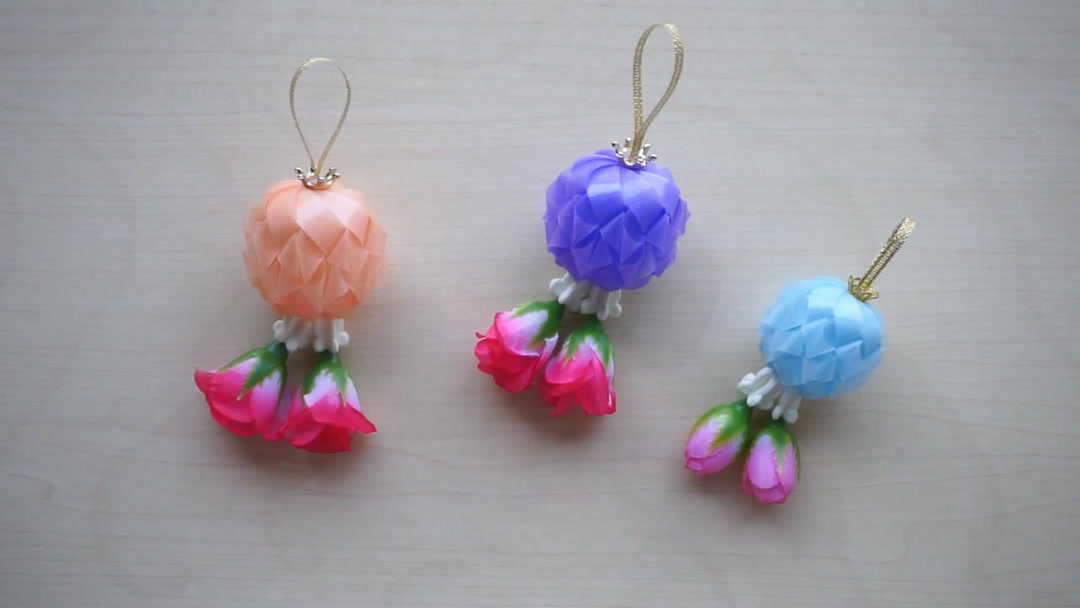 彩带编织教程,迷你花灯模型的制作方法,手工难度2颗星!