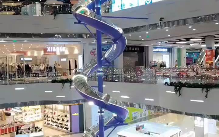 西安室内半透明不锈钢滑梯定制案例