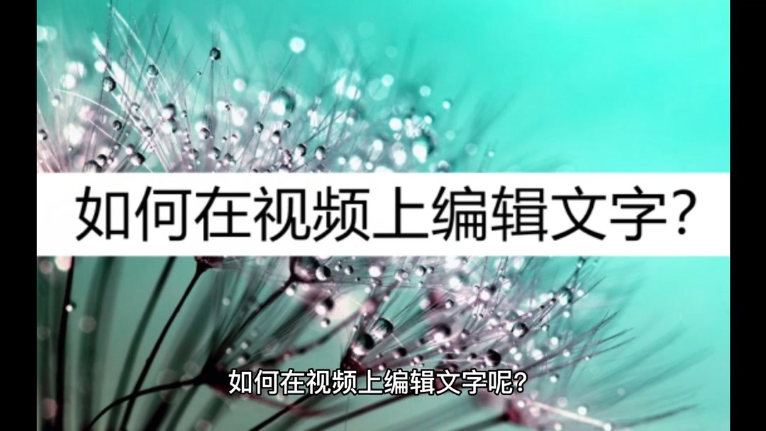 如何在视频上编辑文字?试试这样编辑