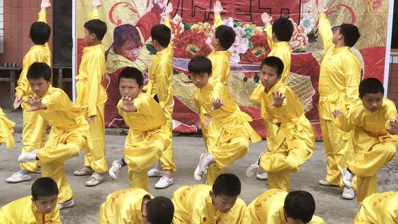 贵州沿河:淇滩乌江文武学校庆“六一”学生武术表演