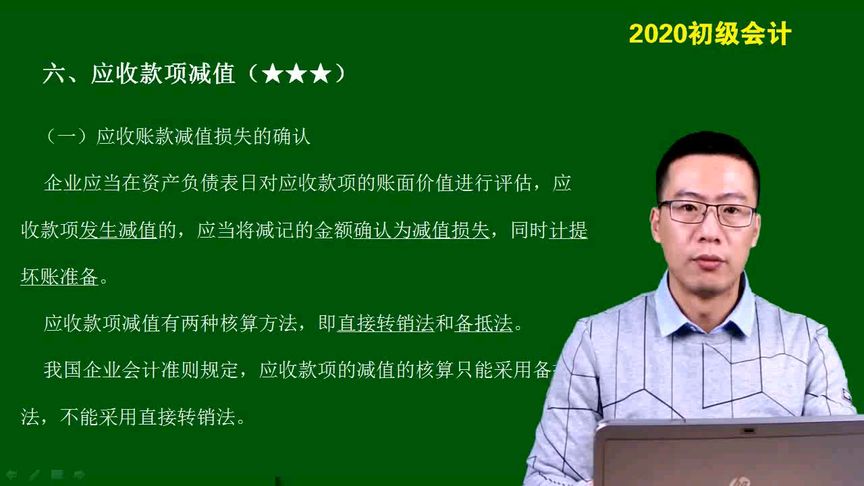 2020初级会计实务应收款项减值