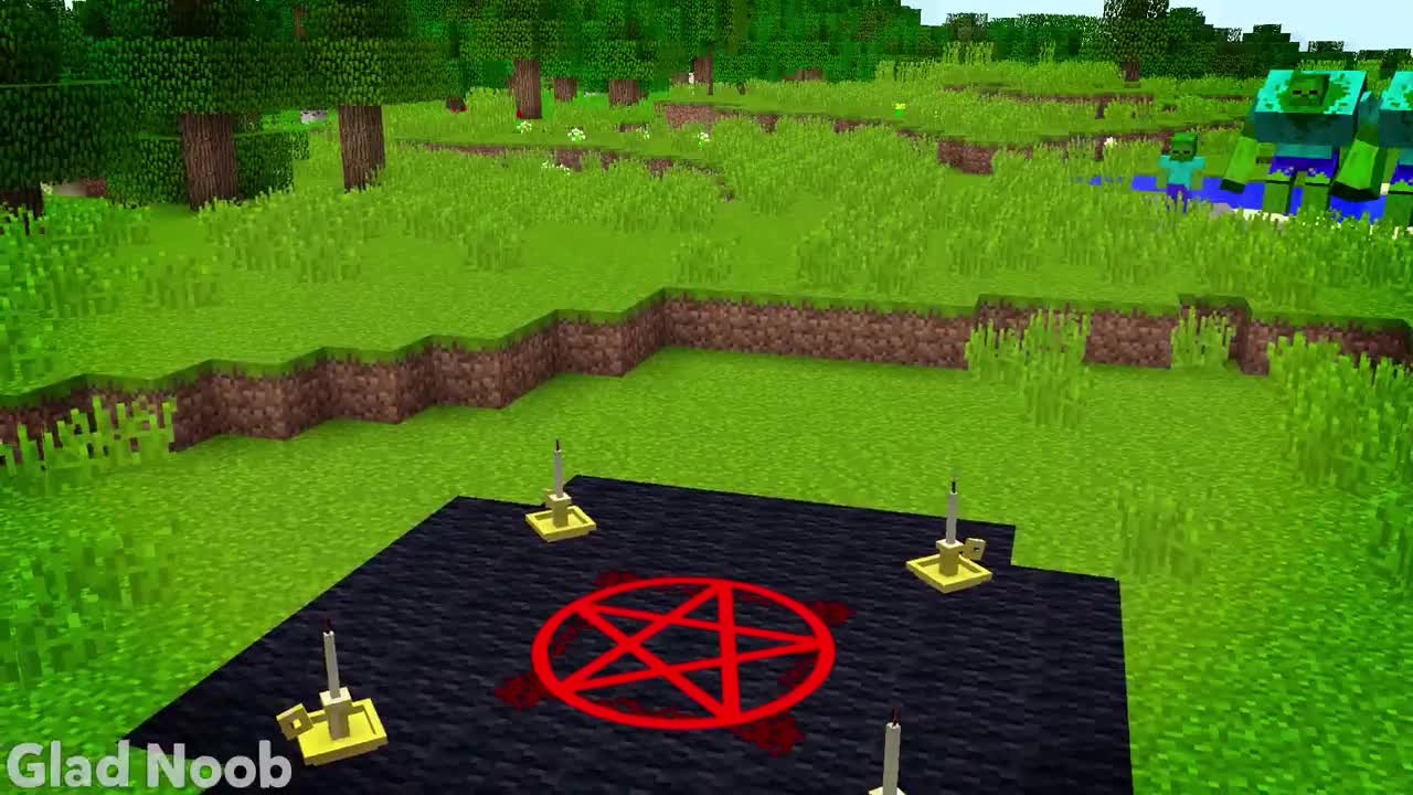 我的世界MC动画-怪物僵尸攻击村民的房子基地