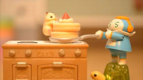 趣味定格动画,微型厨房烹饪薄饼,还有可爱的仓鼠