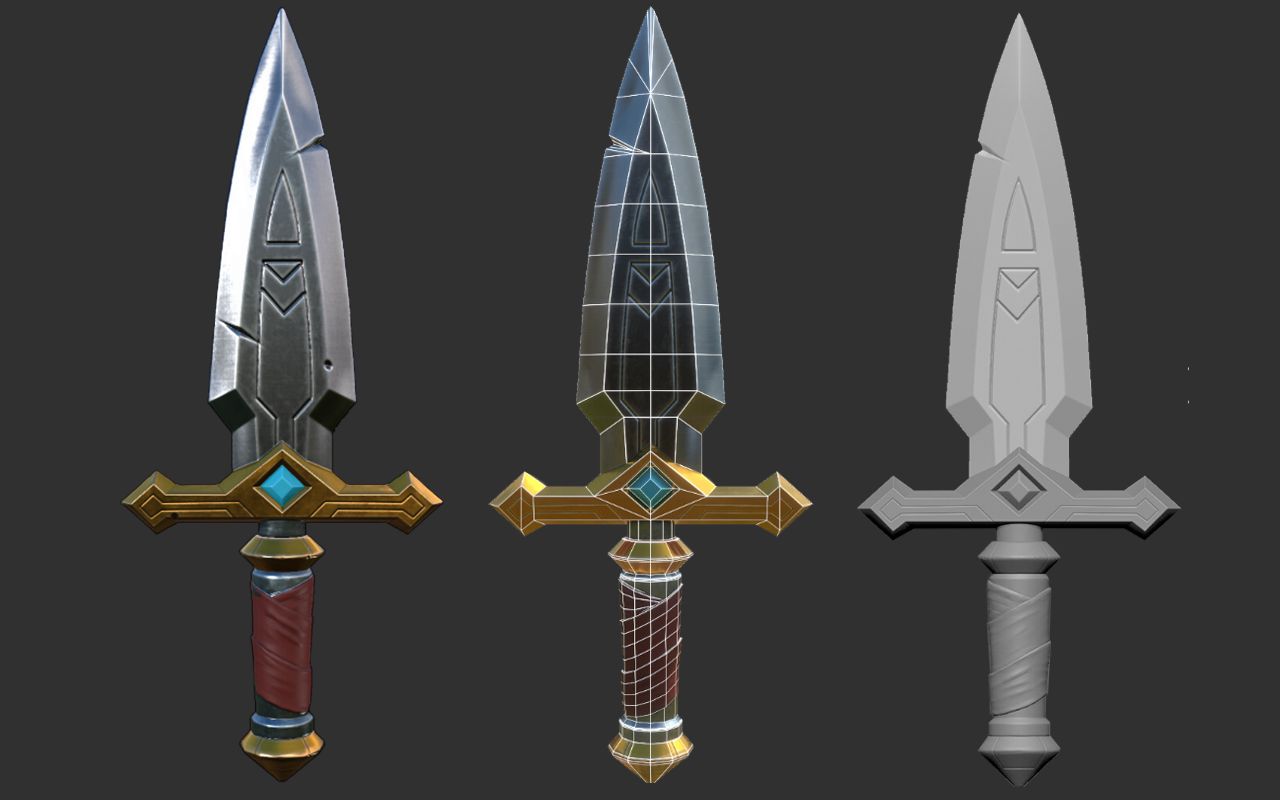 【3DMAX武器建模】匕首全流程完整案例 卡线布线,入门基础教程!...