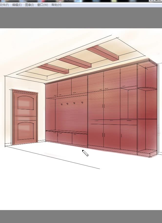 室内手绘定制家具画法