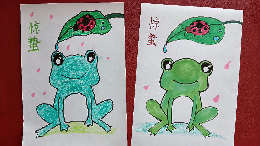 惊蛰到青蛙闹,简笔画一学就会,二十四节气之惊蛰