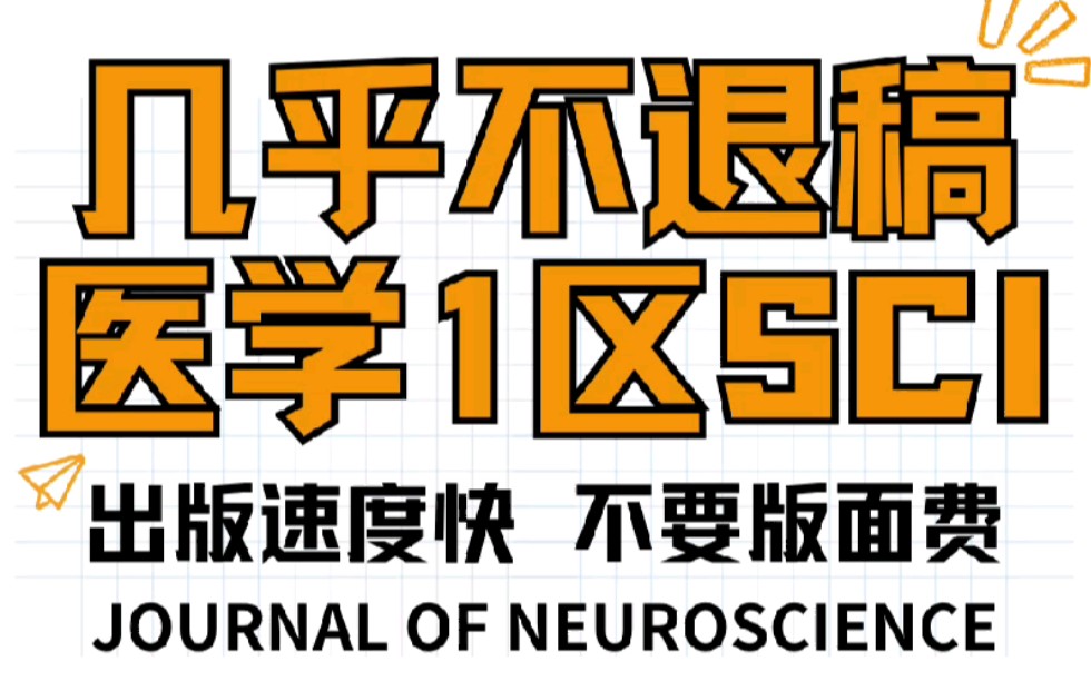 几乎不退稿‼️这本1区SCI,和医学沾边就收‼️