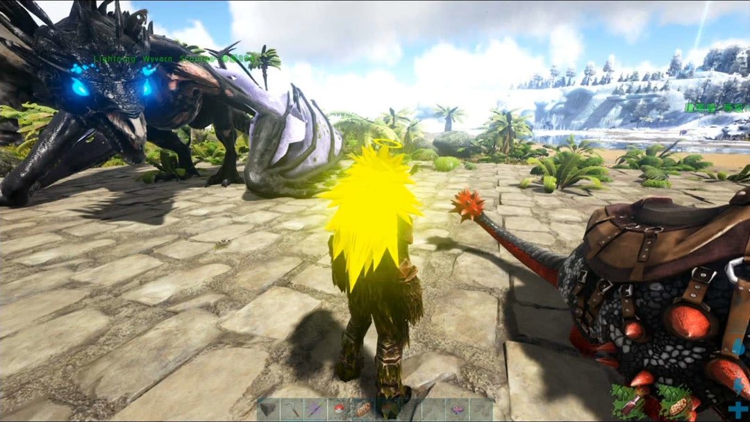 方舟生存进化灭绝 09 暗墨被一群野人袭击啦