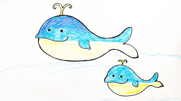 亲子简笔画:2分钟画海豚,简单易学的教程