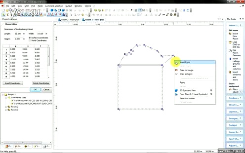 DIALux 建造多角形室内空间