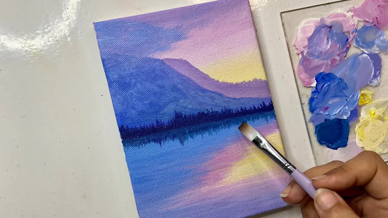 静湖画/丙烯画教程/丙烯画初学者一步一步--画画入门