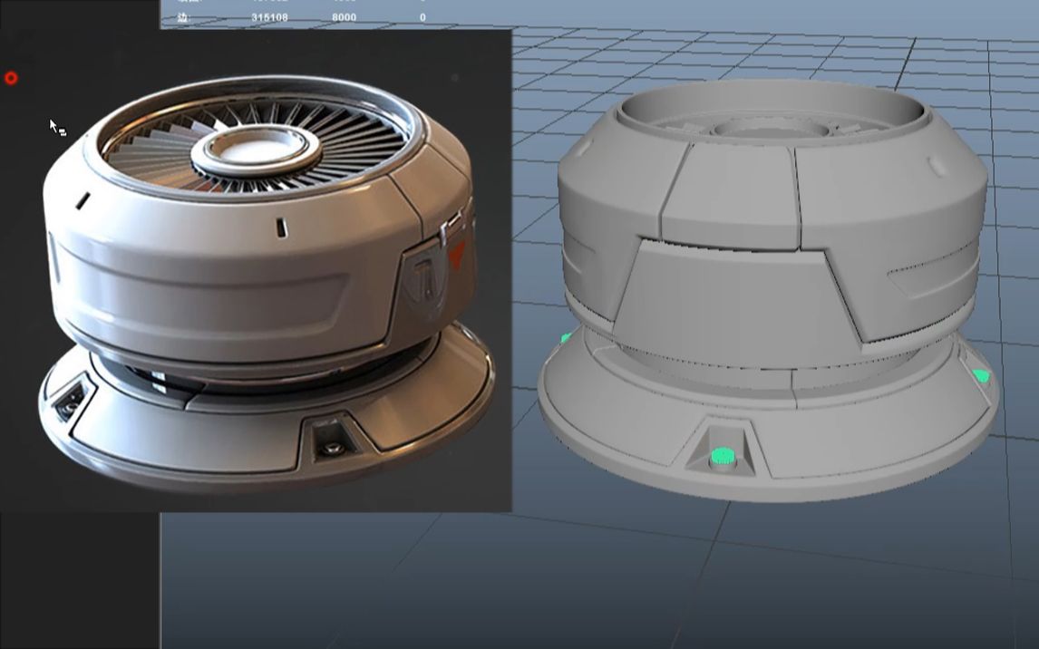 【maya建模】简单硬表面道具模型制作,渲染案例教程