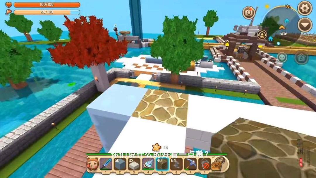 迷你世界墨渊:要摆屠龙庆功宴?小叶嫌我动作太慢过来一起修凉亭